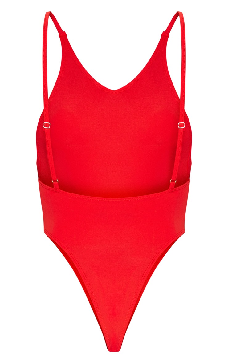 Red Minimal Basic Swimsuit | Swimwear | PrettyLittleThing AUS