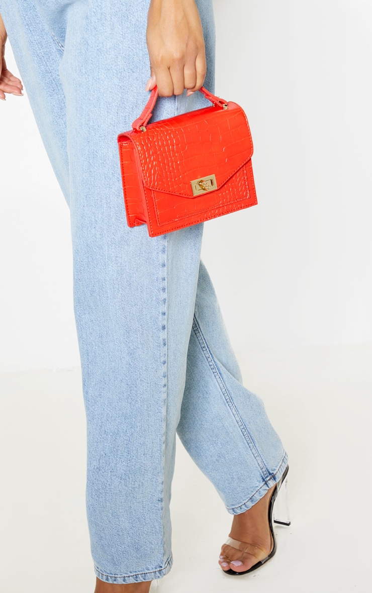 Red Croc Cross Body Bag | Accessories | PrettyLittleThing