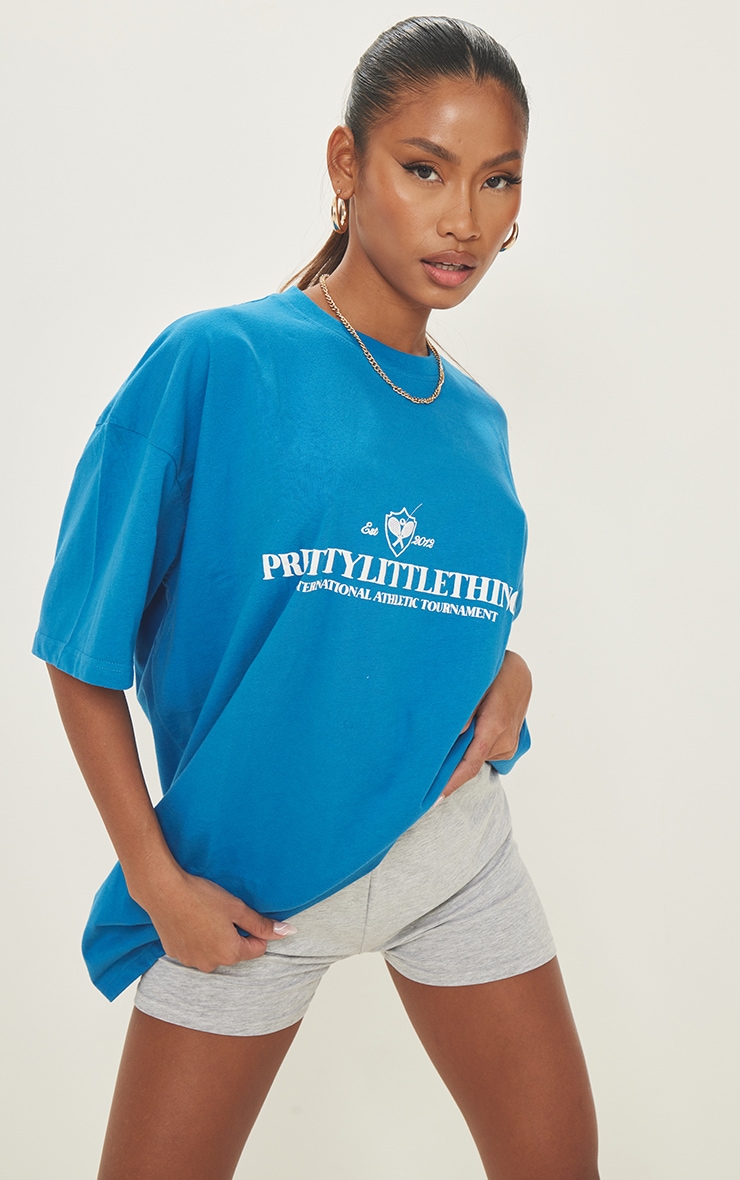 Plt Bright Blue International Tournament T Shirt | PrettyLittleThing AUS