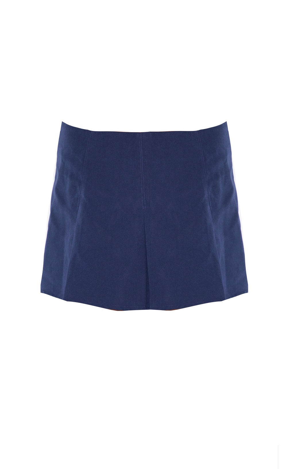 Navy Tailored Woven Box Pleated Skater Skort | Bottoms | PLT