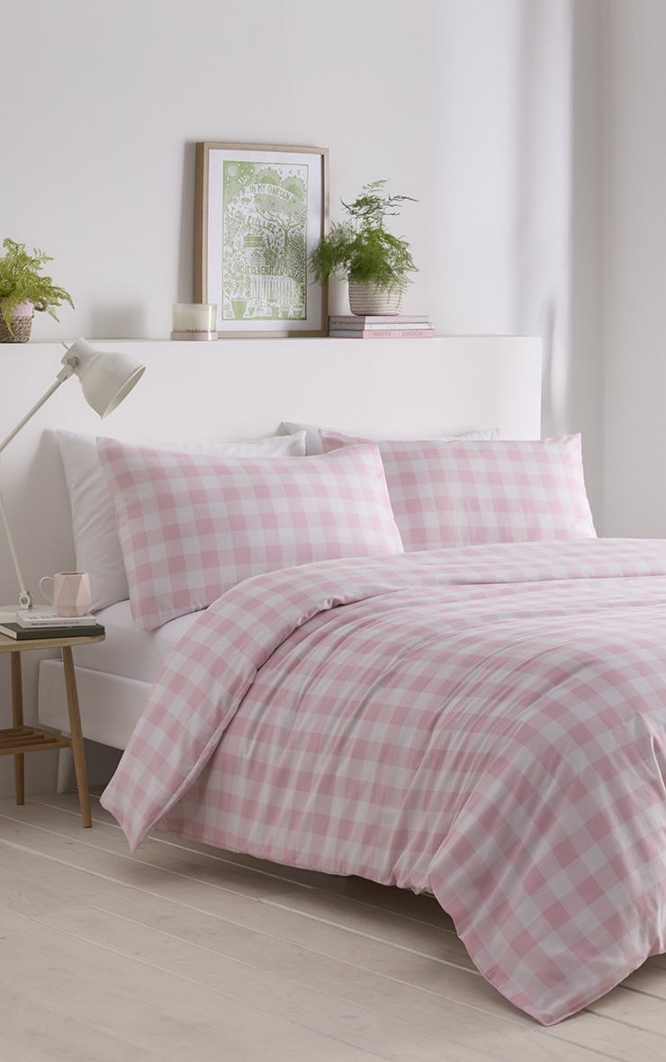 Pink Gingham Double Duvet Set | Accessories | PLT CA