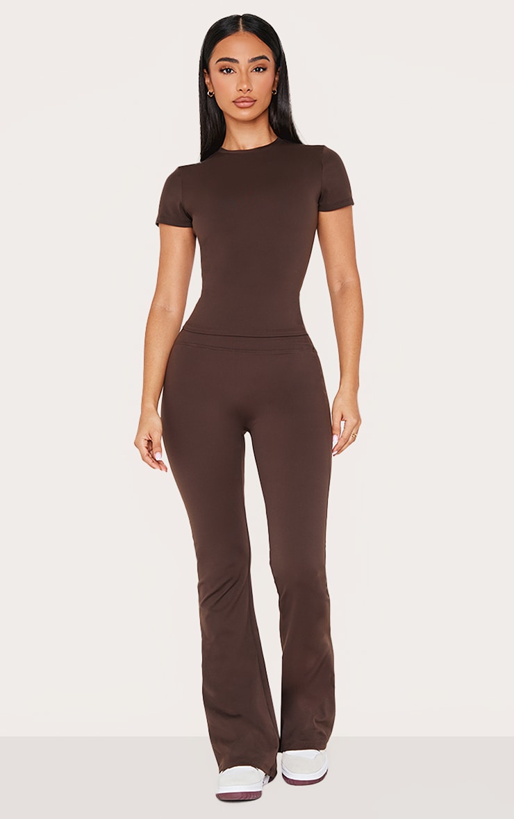 Petite Espresso Sculpt High Waist Flare Yoga Pants | Petite ...