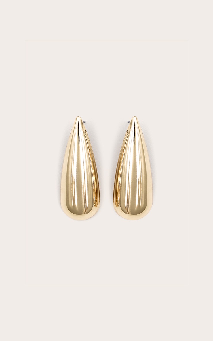 Gold Droplet Slim Stud Earrings | Accessories | PLT