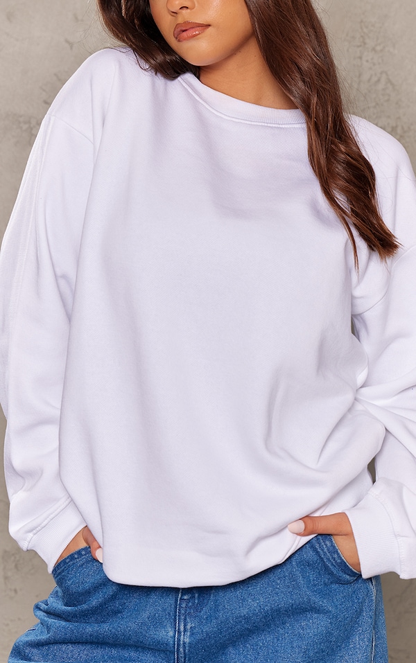 White Oversized Fitting Sweatshirt | PrettyLittleThing USA
