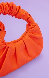 Orange Extreme Ruched Handle Shoulder Bag | Accessories | PLT