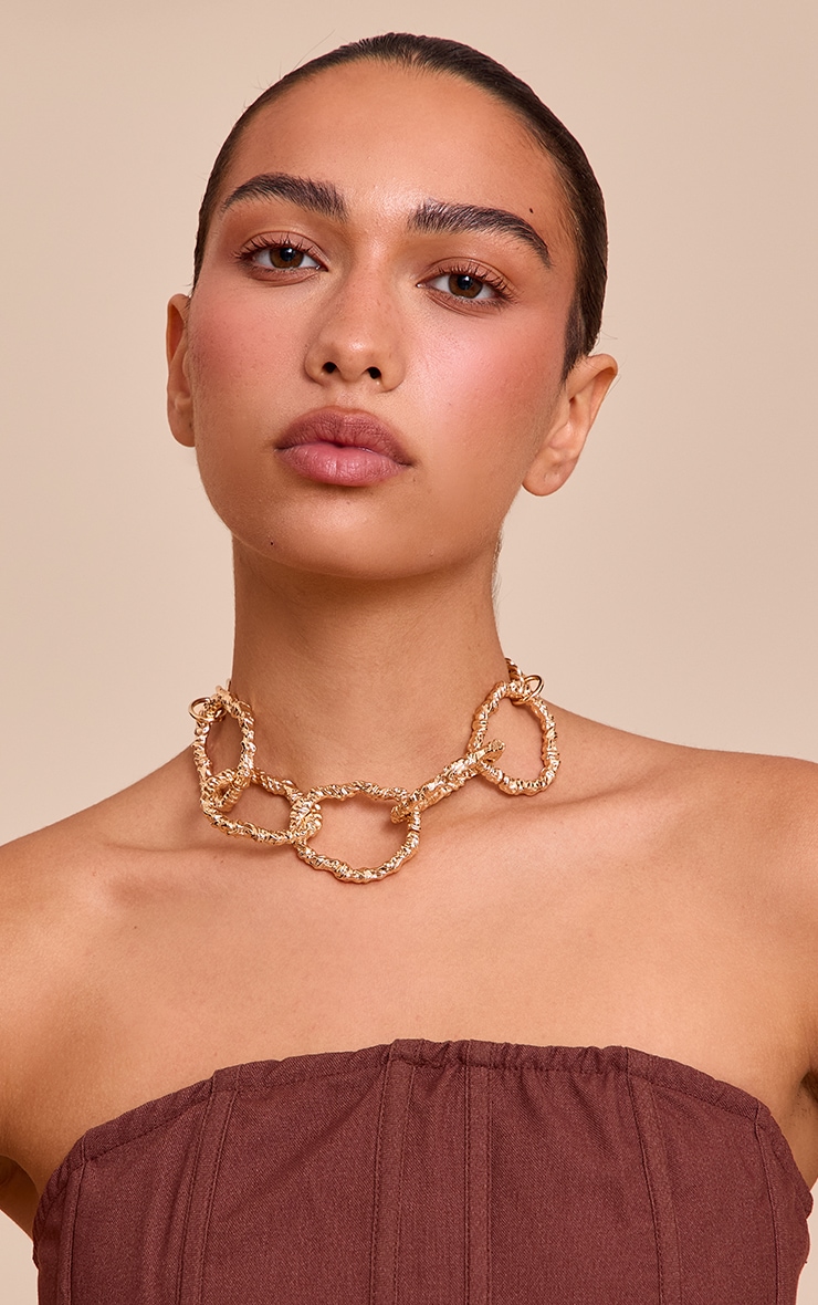Gold Texture Hoop Choker | Accessories | PLT