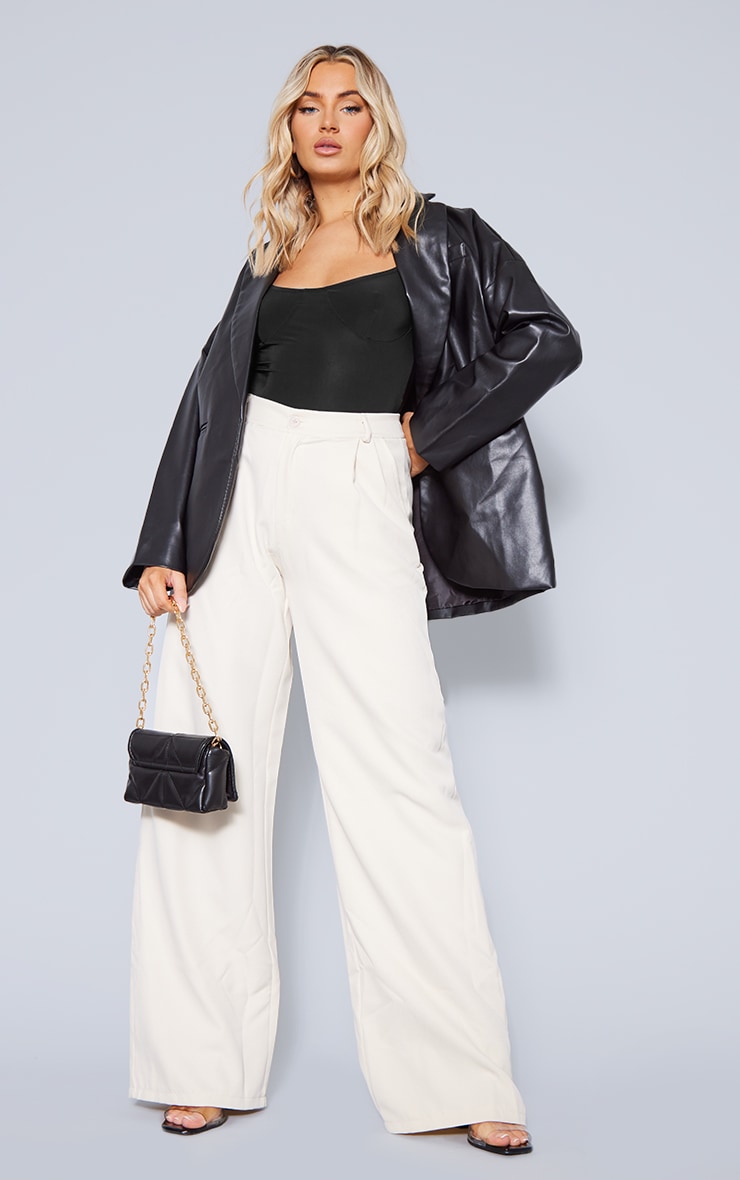 Black Slinky Cami Bodysuit | Tops | PrettyLittleThing