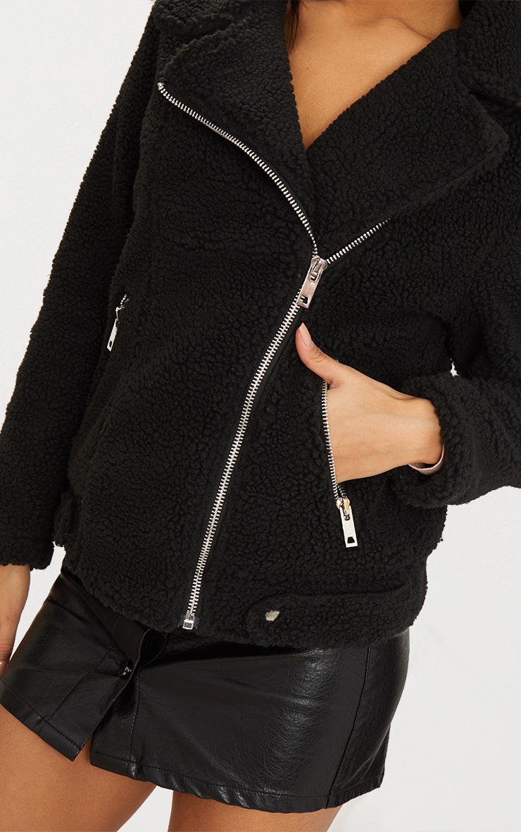 Black Borg Aviator | Coats & Jackets | PrettyLittleThing USA