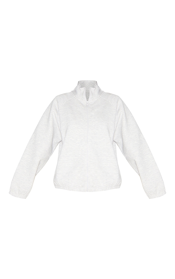 Petite Ash Grey Oversized Interlock Zip Sweatshirt | Petite | PLT
