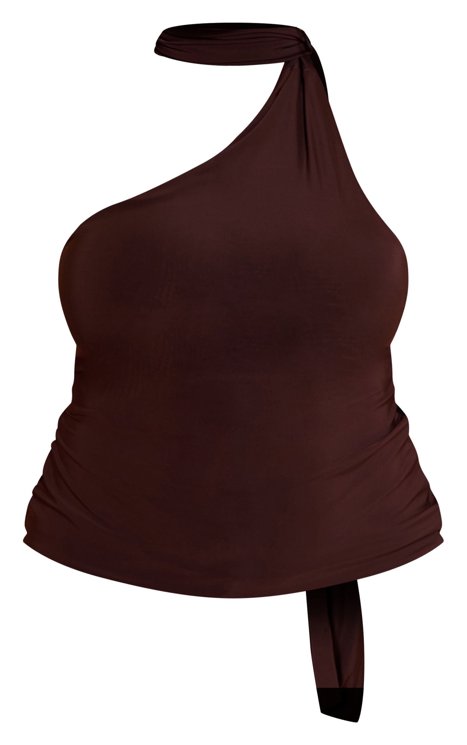Plus Deep Chocolate Double Layer Scarf Long Top | Plus Size | PLT USA