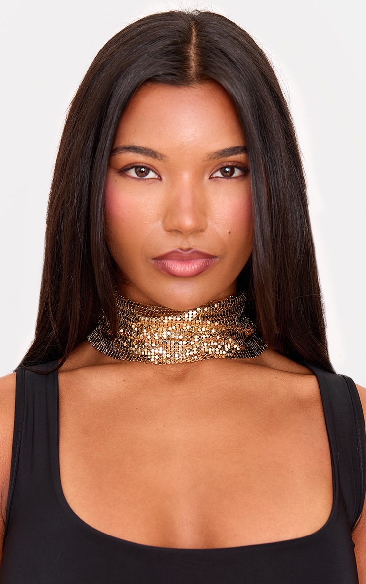 Gold Chain Link Layered Choker | Accessories | PrettyLittleThing CA