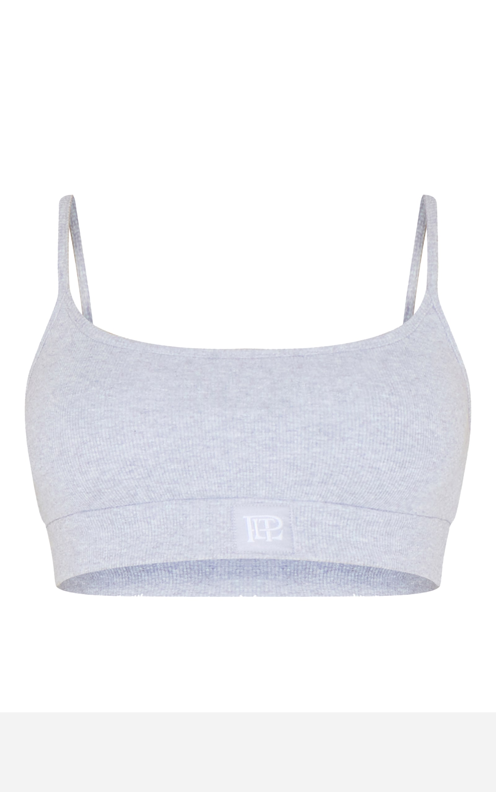 PLT Grey Sleep Rib Tonal Elastic Bralet | Lingerie & Nightwear | PLT