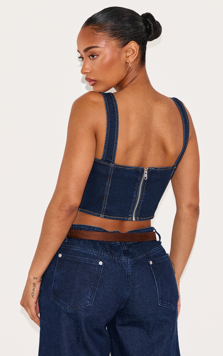 Shape Dark Indigo Wash Denim Corset | Shape | PrettyLittleThing