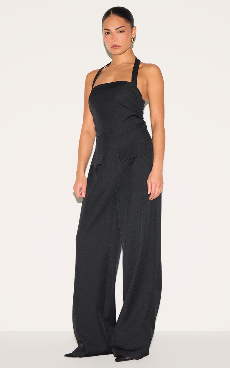 Petite Black Tailored Wide Leg Jumpsuit | Petite | PLT