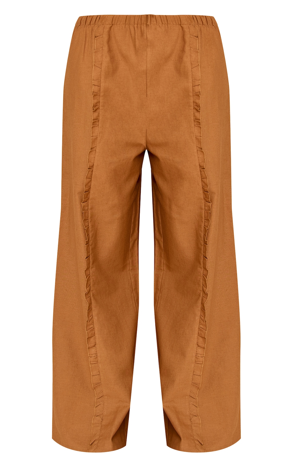 Plus Tan Wide Leg Drawstring Trousers | Plus Size | PLT