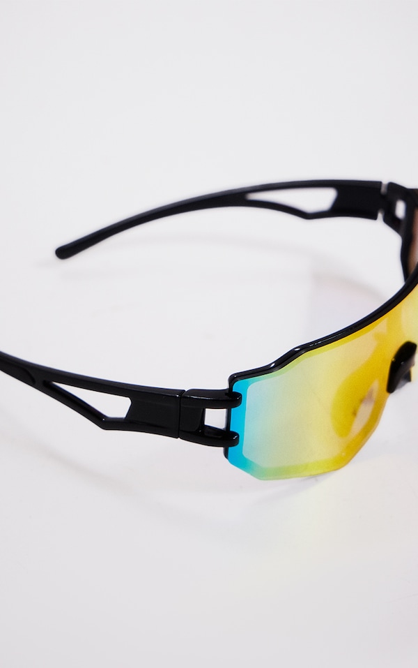 Red Tech Mirror Frame Visor Sunglasses | Accessories | PLT