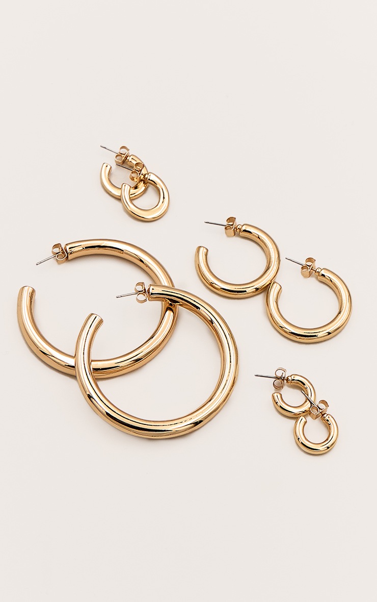 Gold Assorted Multipack Hoop Earrings | Accessories | PLT