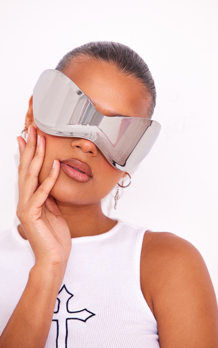 Silver Extreme Visor Shield Sunglasses | Accessories ...