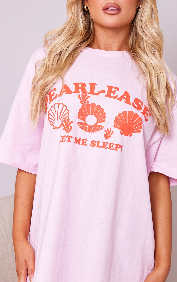 Pink Pearl Ease Let Me Sleep Slogan Night T Shirt Prettylittlething Usa