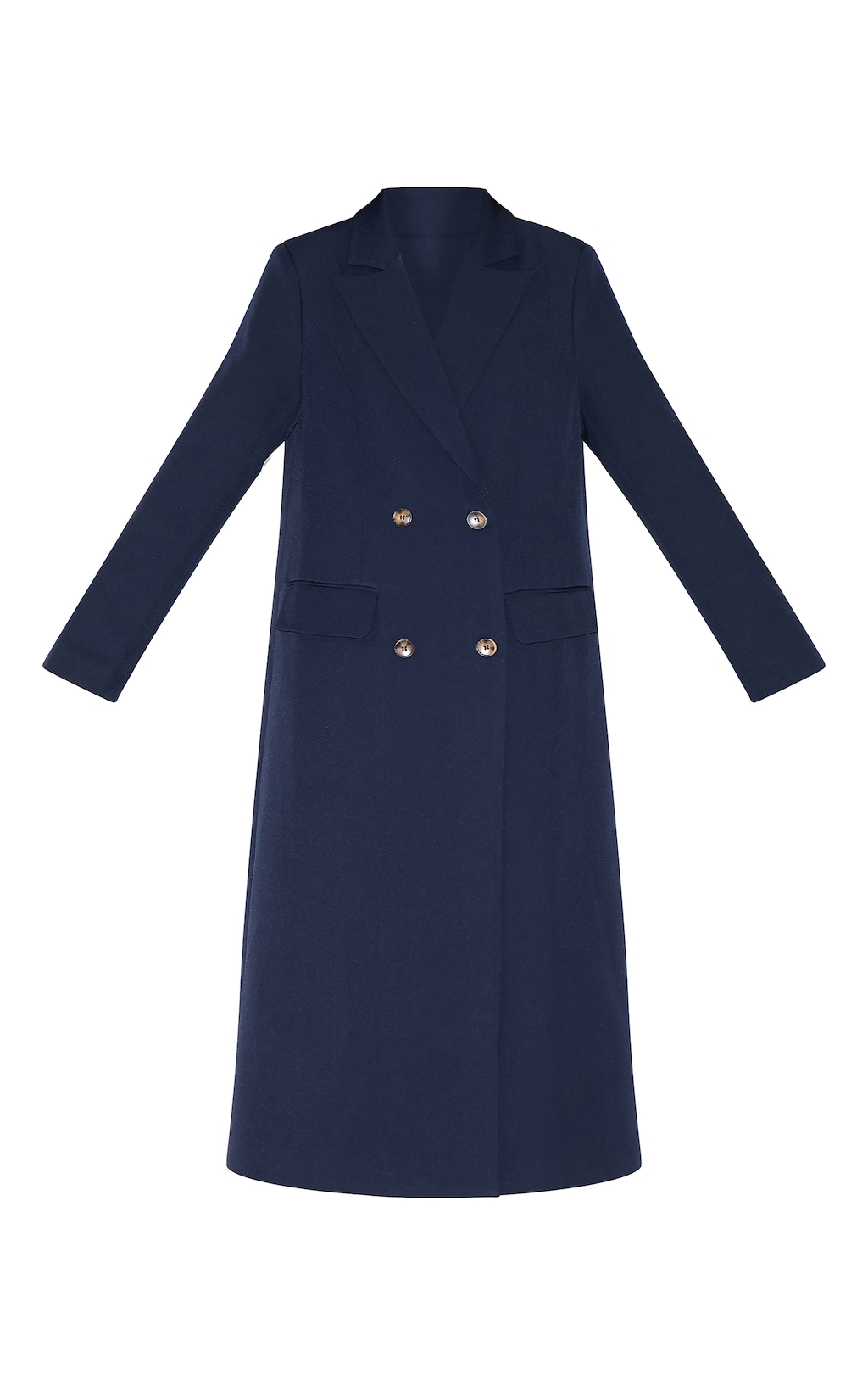 Navy Maxi Length Duster Coat | Outerwear | PLT