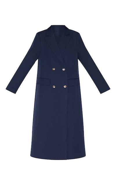 Navy Maxi Length Duster Coat | Outerwear | PLT