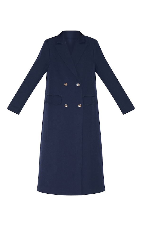 Navy Maxi Length Duster Coat | Outerwear | PLT