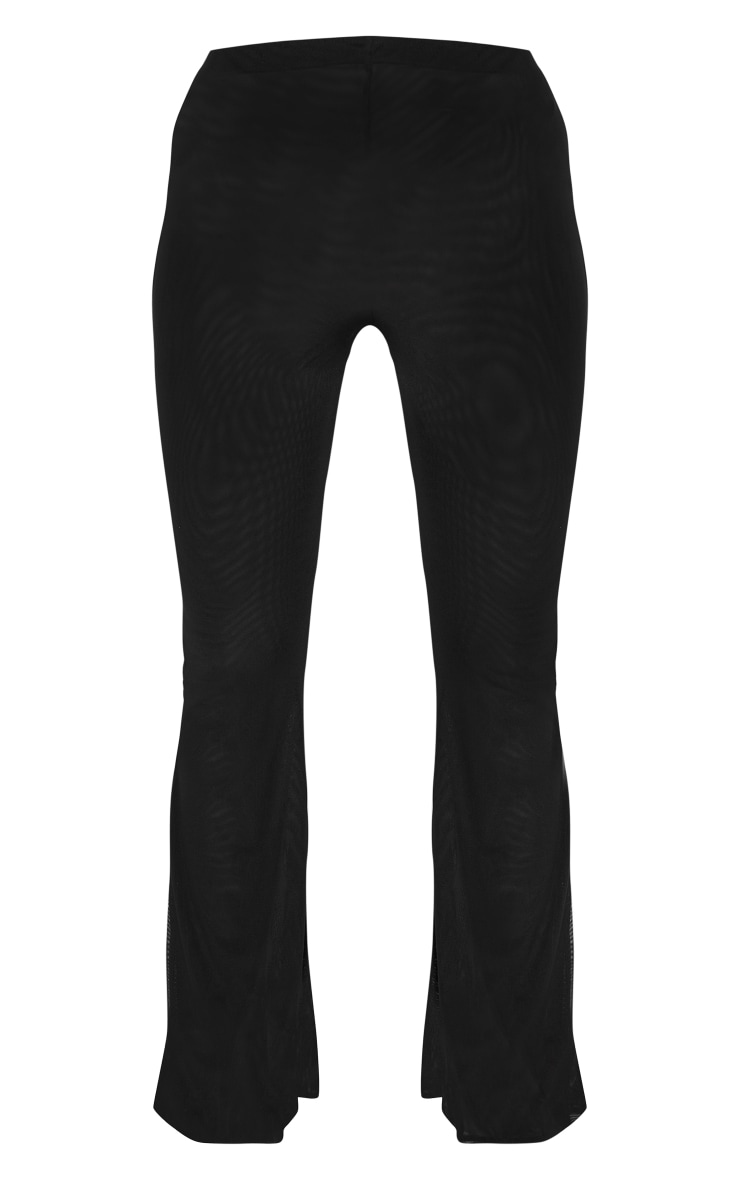 Black Sheer Mesh Flared Pants | Two Piece Sets | PrettyLittleThing CA