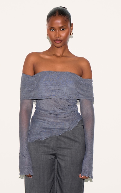 Fishnet Top Long Sleeve | PrettyLittleThing USA