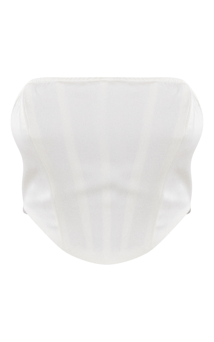 White Sculpt Satin Strapless Boned Corset Prettylittlething Ire