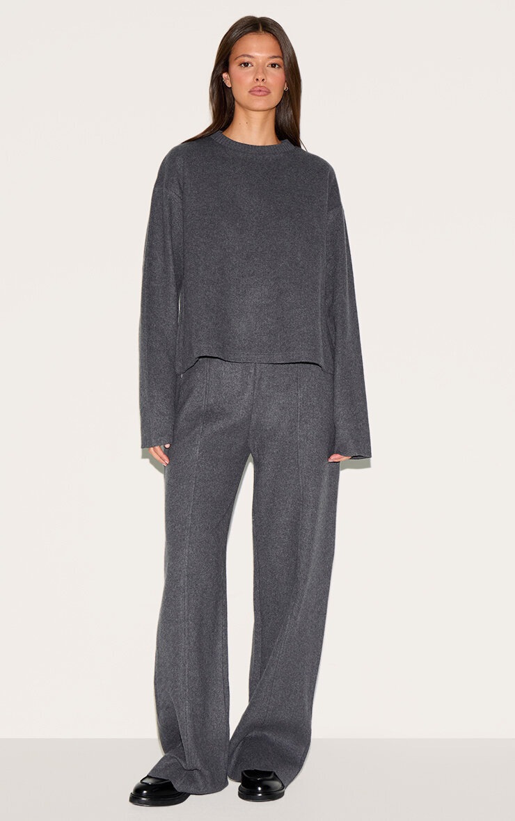 Charcoal Soft Ribbed Sweatshirt | Co-ords | PLT USA