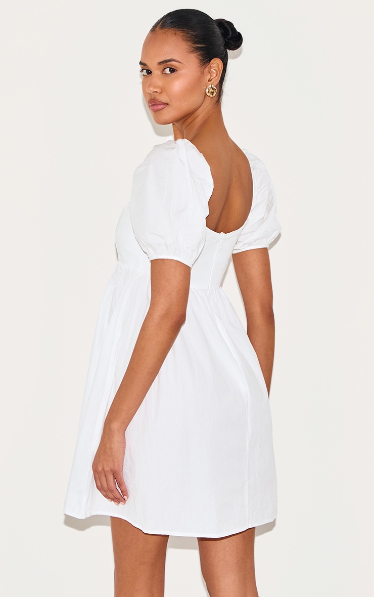 White Cotton Button Down Smock Dress | Dresses | PrettyLittleThing