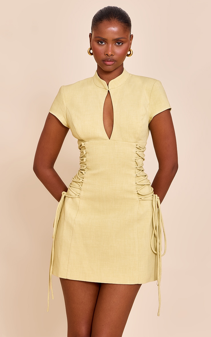 PLT Label Pale Lime Tailored Band A-line Dress | Dresses | PLT