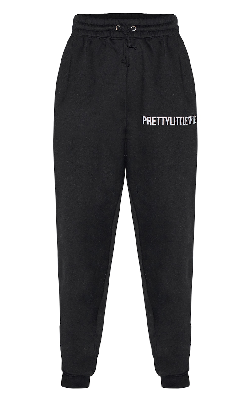 PLT Black Logo High Waisted Cuffed Sweatpants | Athleisure ...