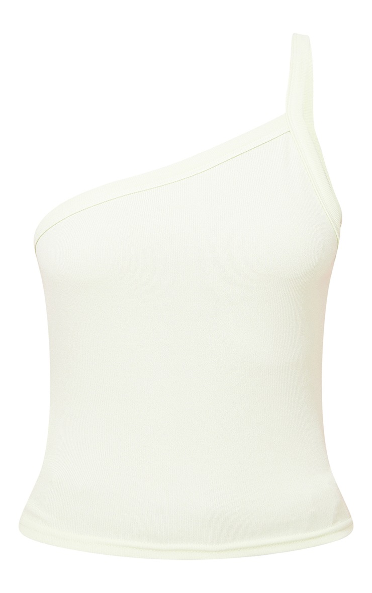 Lime Wide Rib One Shoulder Vest | Tops | PrettyLittleThing