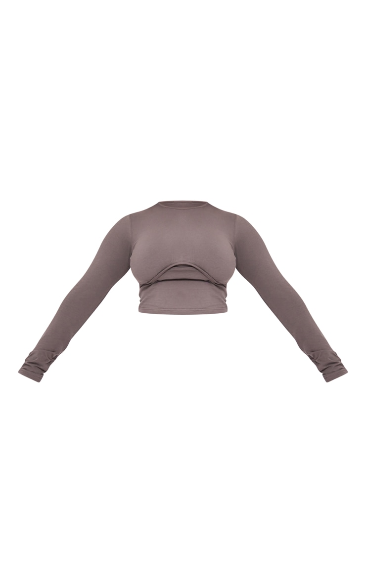 Shape Charcoal Underbust Long Sleeve Top | Shape | PrettyLittleThing USA