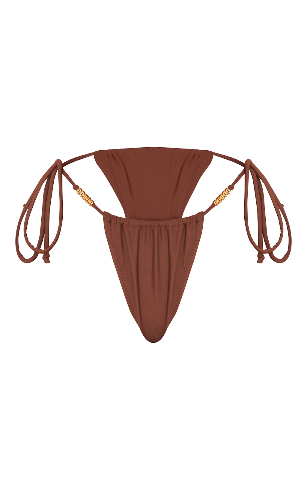 Shape Chocolate Gold Beaded Tanga Bikini Bottom | Shape | PLT