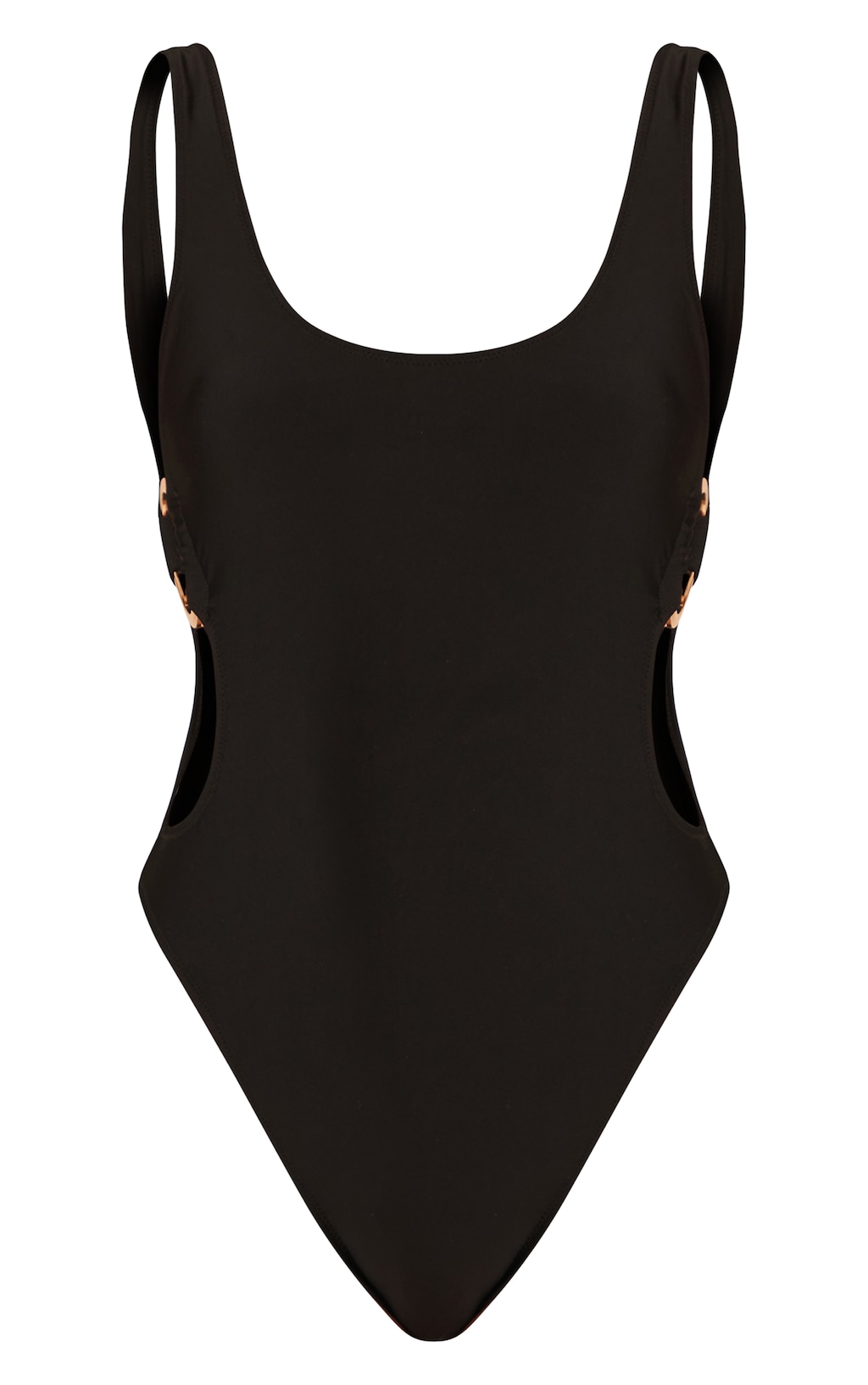 Black O Ring Cut Out Scoop Swimsuit | Swimwear | PLT