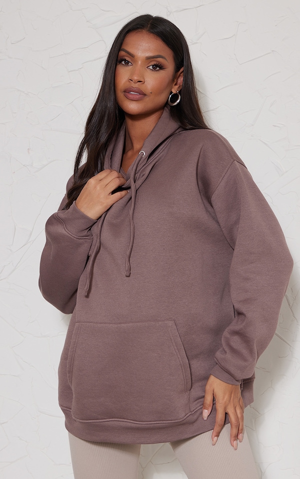 Maternity Mocha Rose Basic Oversized Hoodie | Maternity | PLT