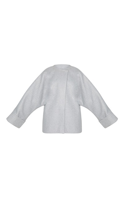 Grey Wool Look Batwing Jacket | Outerwear | PrettyLittleThing AUS