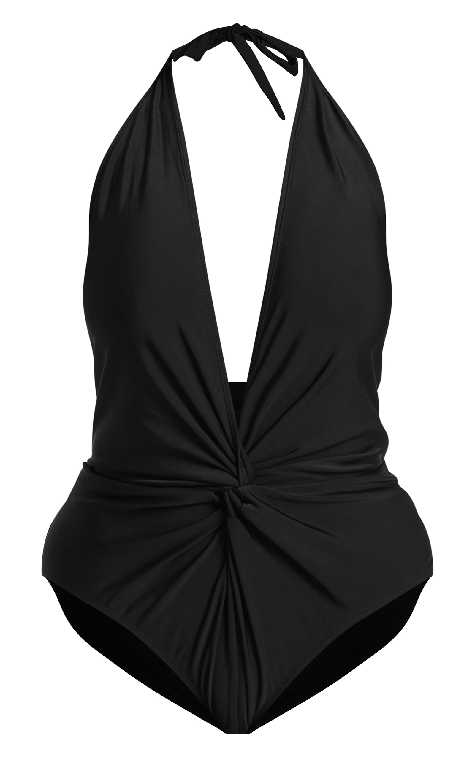 Shape Black Halter Neck Deep Plunge Twist Swimsuit | Shape ...
