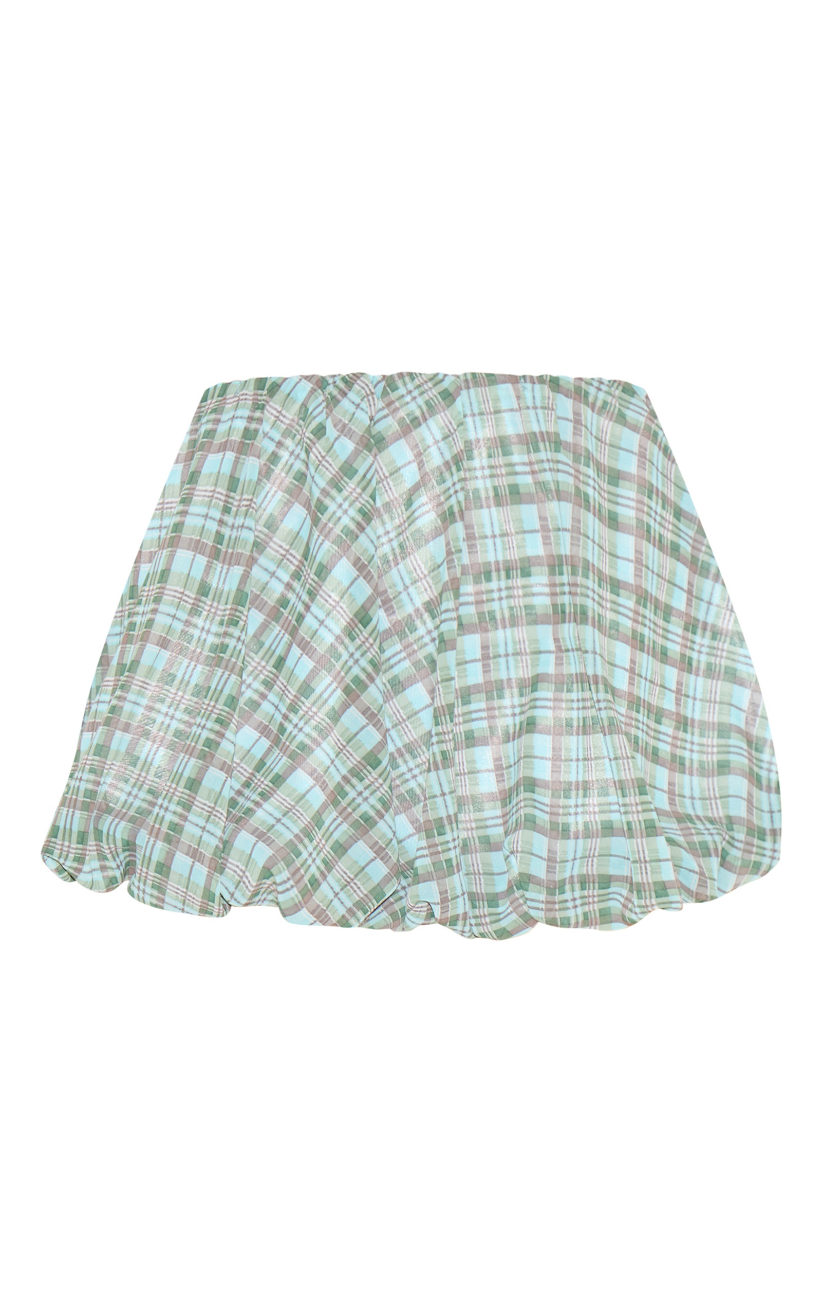 Blue Gingham Print Puffball Skirt | Bottoms | PLT USA