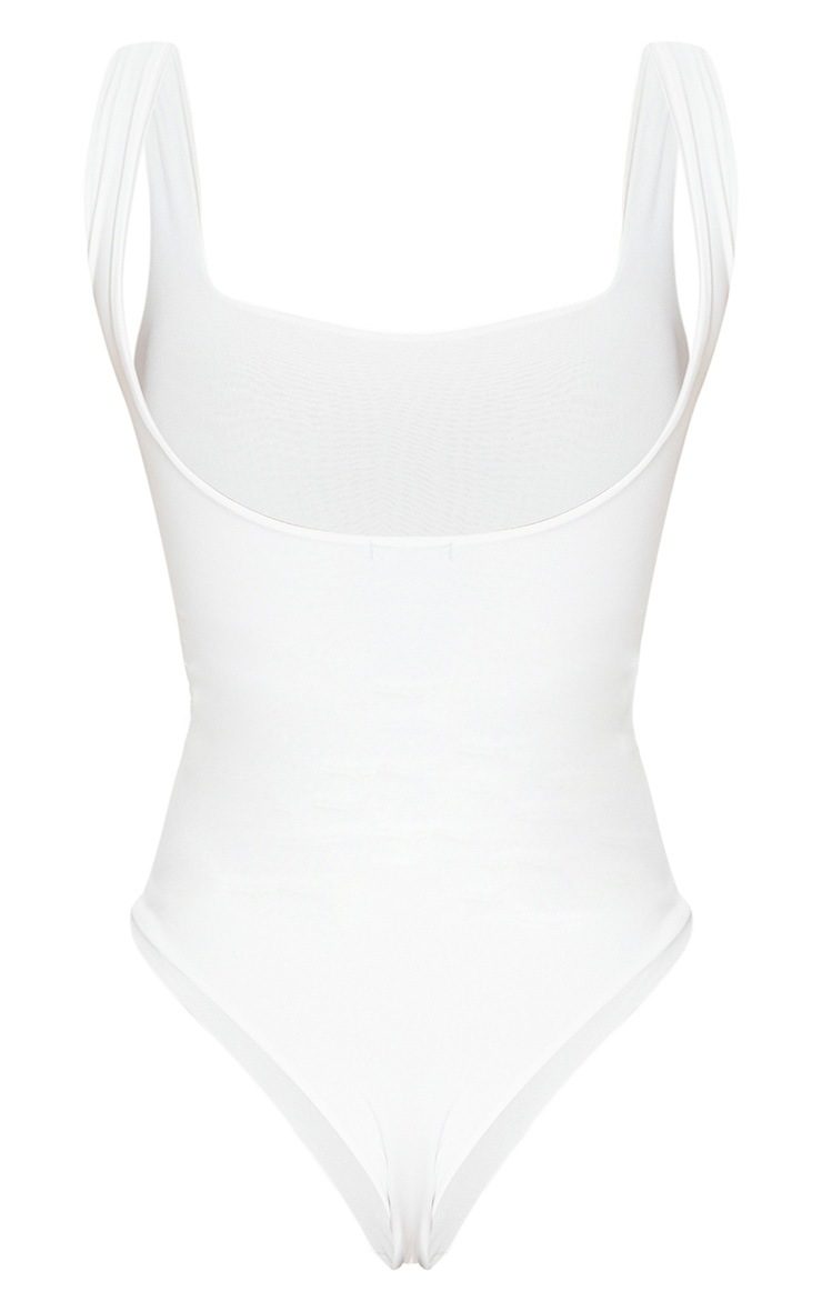 White Second Skin Sleeveless Thong Bodysuit | Tops | PrettyLittleThing USA