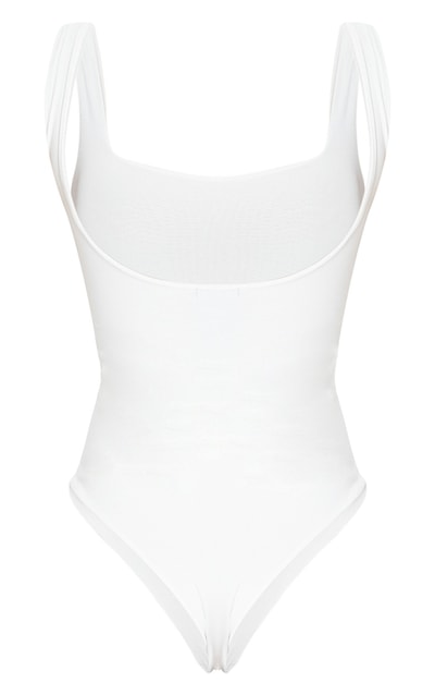 White Second Skin Sleeveless Thong Bodysuit | Tops | PrettyLittleThing USA
