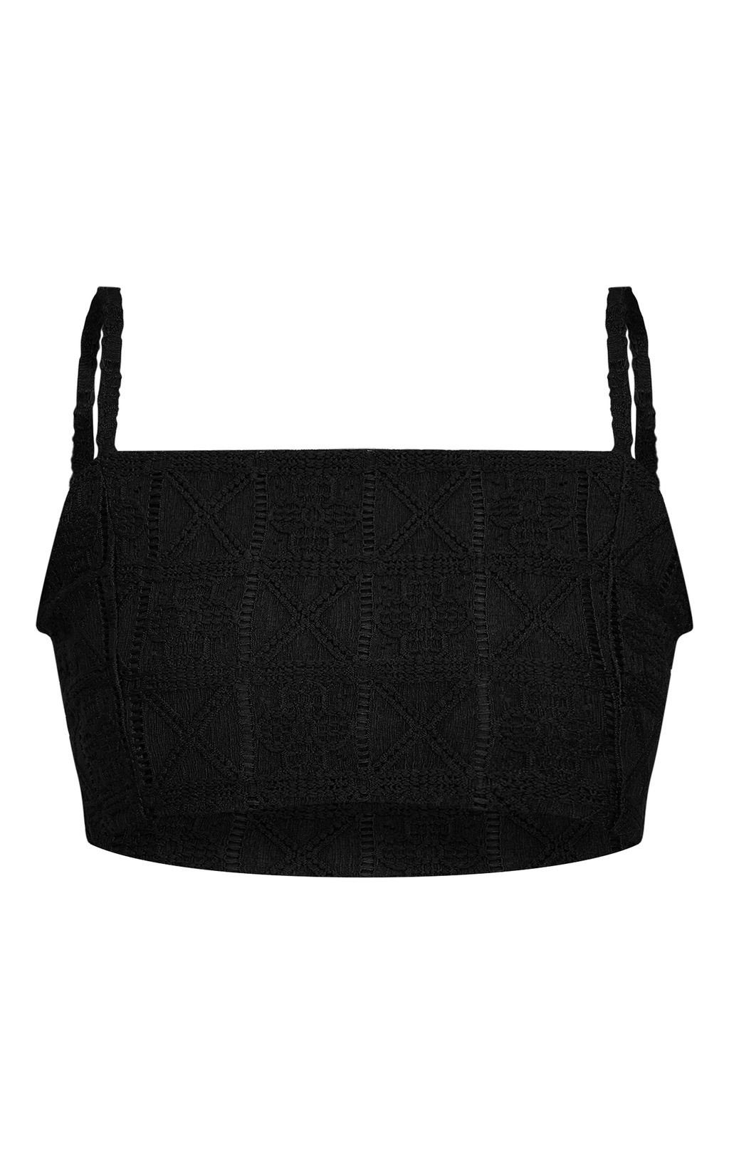 Black Crochet Textured Bralet | Tops | PLT