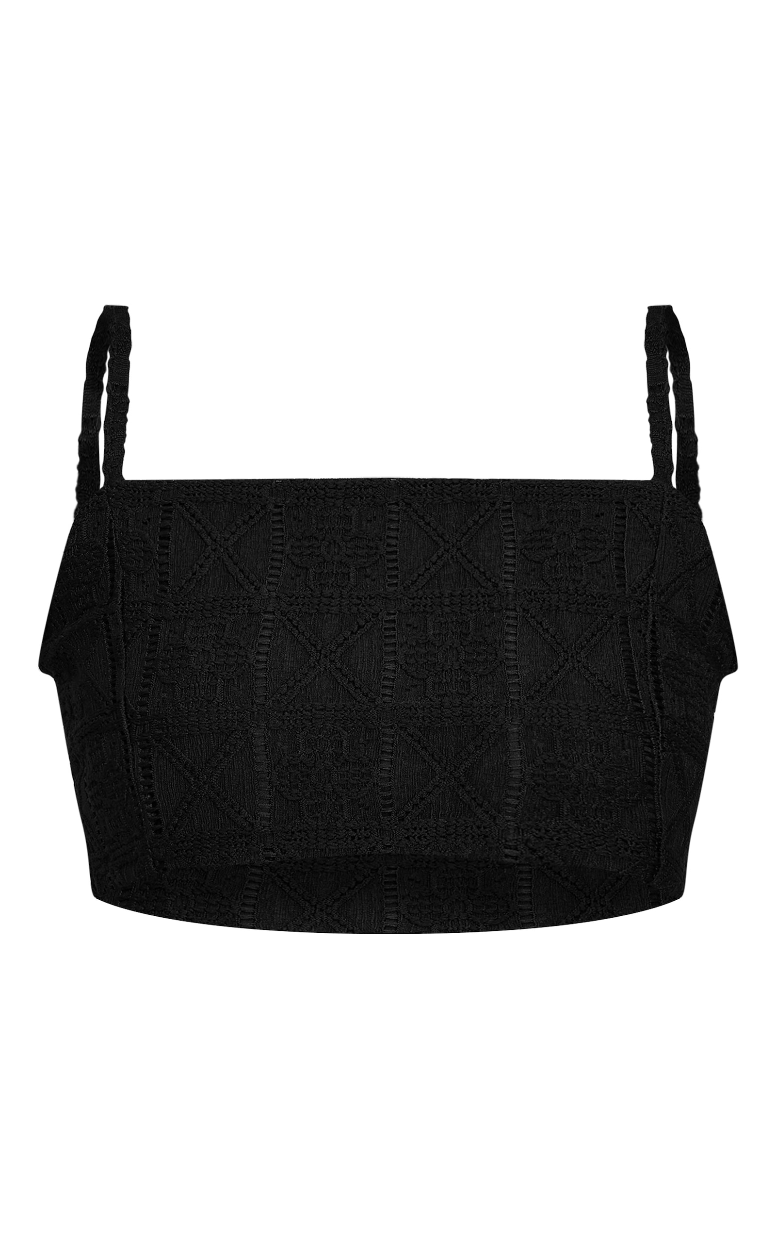 Black Crochet Textured Bralet | Tops | PLT