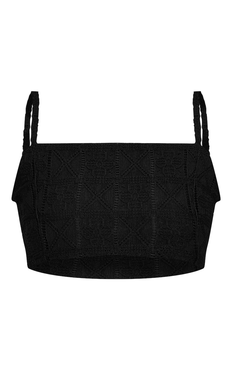 Black Crochet Textured Bralet | Tops | PLT