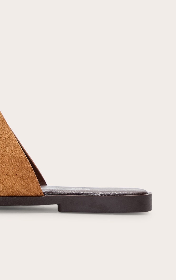 Camel Faux Suede Toe Thong Gold Hardware Sandal | Footwear | PLT