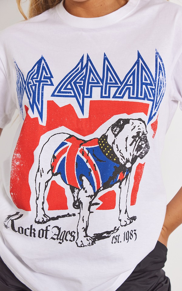 White Def Leppard Printed T Shirt | Tops | PLT