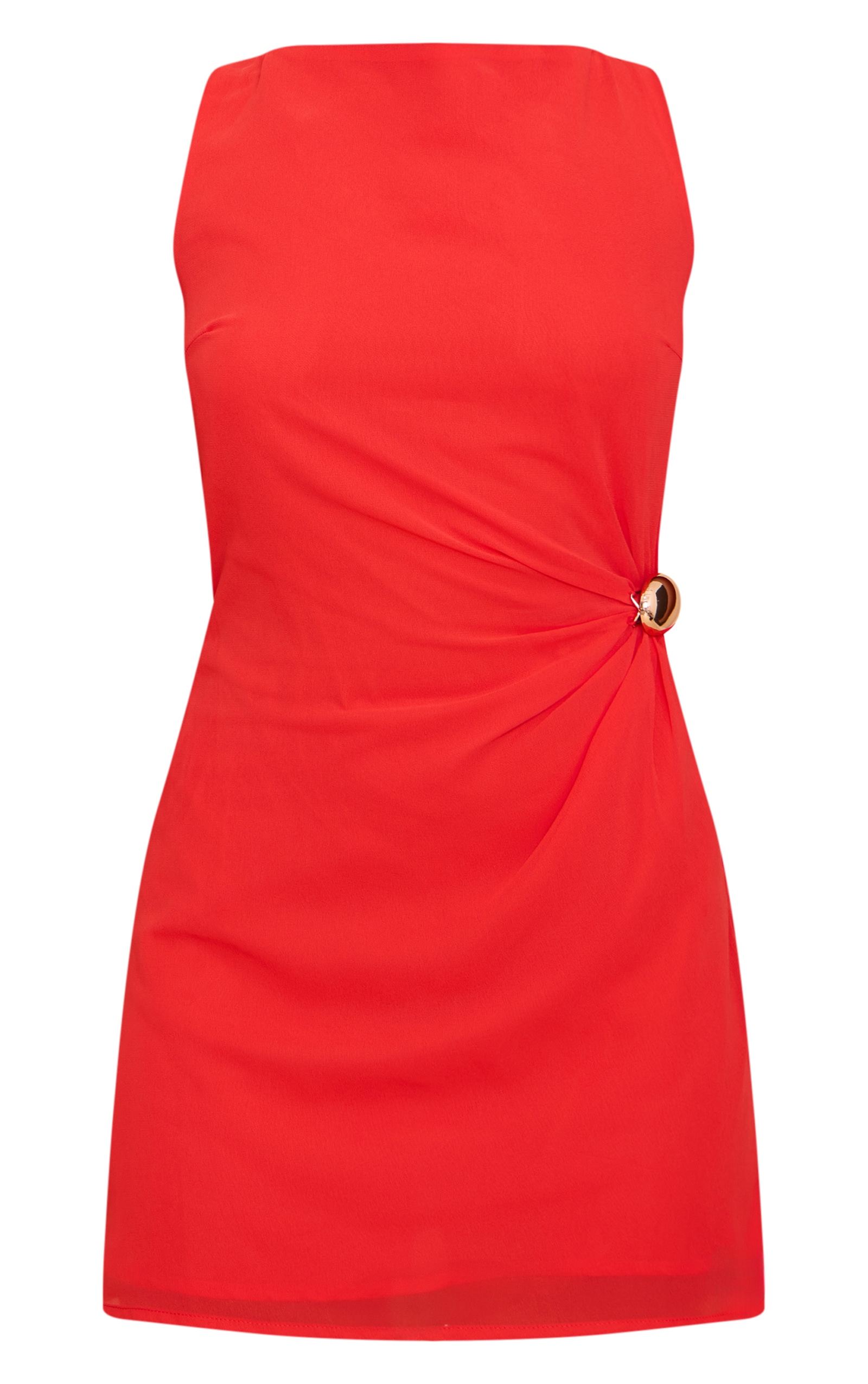 Red Chiffon Trim Detail Mini Dress | Dresses | PrettyLittleThing USA