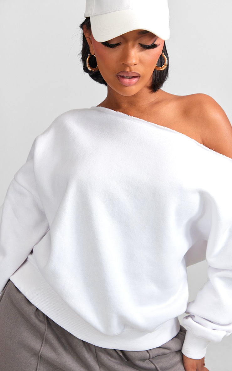Shape White Sweat Raw Edge Slouch Sweatshirt | Shape ...